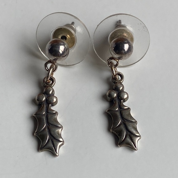 Jewelry | Vintage Sterling Silver 925 Holly Earrings | Poshmark